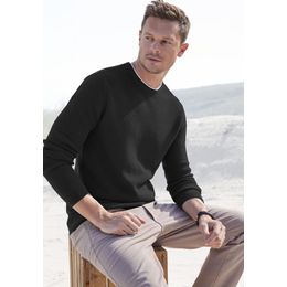 Strickpullover AUTHENTIC LE JOGGER, Damen, Gr. S (44/46), schwarz, Strick, Obermaterial: 100% Baumwolle, unifarben, regular fit normal, Rundhals, B&uuml;ndchen, Pullover Strickpullover, mit Double-Layer Optik, Pullover aus reiner Baumwolle