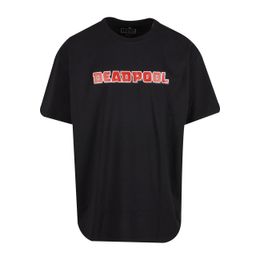 T-Shirt "Upscale by Mister Tee Deadpool Salty Popcorn Heavy Oversize Tee", Damen, Gr. M, schwarz, 100% Baumwolle, UPSCALE BY MISTER TEE, bedruckt, oversize, Rundhals, Shirts T-Shirt