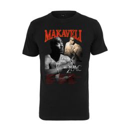 T-Shirt MisterTee "MisterTee Herren Tupac Makaveli Tee", Damen, Gr. XXL, schwarz, 100% Baumwolle, unifarben, normal, Rundhals, Shirts T-Shirt