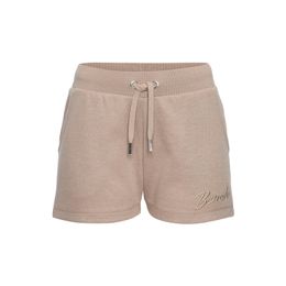 Damen Relaxshorts, BENCH. LOUNGEWEAR, Gr. 32beige melange, Interlock, Obermaterial: 100% Baumwolle, unifarben, Basic, Hosen, mit kleiner gl&auml;nzenden