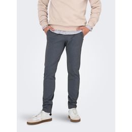 Only & Sons Chinos ONLY & SONS "ONSMARK SLIM DITSY 020934 PANT NOOS", Herren, Gr. 29, L&auml;nge 30, blau (schwarz navy), Web, Obermaterial: 64% Viskose, 31% Polyester, 5% Elasthan, unifarben, slim fit lang, Hosen, Viskosemischung, slim fit