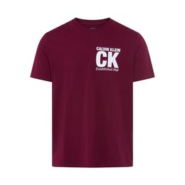 T-Shirt Calvin Klein, Damen, Gr. L, berry glaze, Web, Obermaterial: 100% Baumwolle, regular fit normal, Rundhals, eingesetzt abgesteppte Kante, Shirts T-Shirt, Regular fit, mit Rundhalsausschnitt
