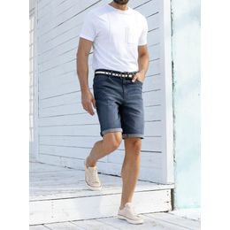 Jeansbermudas Catamaran, Herren, Gr. 52, Normalgr&ouml;&szlig;en, blau, stone, washed, 98% Baumwolle, 2% Elasthan, unifarben, kurz, Jeans Jeansbermudas