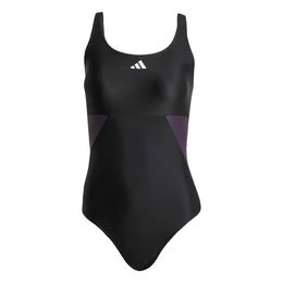 adidas Performance Sportbadeanzug 'Colorblock C-Back' Damen Gr&ouml;&szlig;e S dunkellila / schwarz / wei&szlig;
