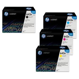 HP Original 643A Toner 4er Set schwarz, cyan, magenta, gelb