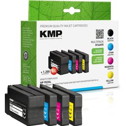 KMP Druckerpatronen H166VX schwarz, cyan, magenta, gelb kompatibel zu HP 953XL (3HZ52AE), 4er-Set