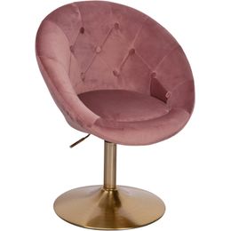 Wohnling Design Drehsessel WL6.300 Samt rosa