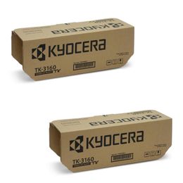 Kyocera Original TK-3160 Toner 2er Set Doppelpack schwarz