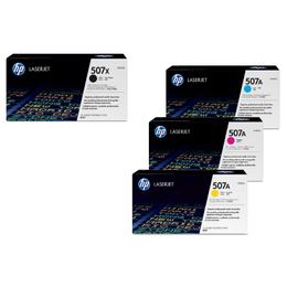 HP Original 507A/ 507X Toner 4er Set schwarz hohe Kapazit&auml;t, cyan, magenta, gelb