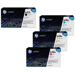 HP Original 647A/ 648A Toner 4er Set schwarz, cyan, magenta, gelb