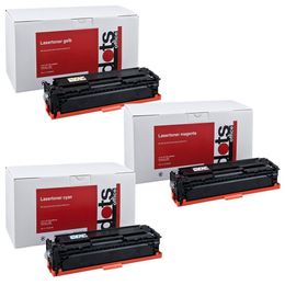 Three Dots dots Toner kompatibel zu HP 131A Canon 731(U0SL1AM, 6271B002/6270B002/6269B002), 3er-Set cyan, magenta, gelb
