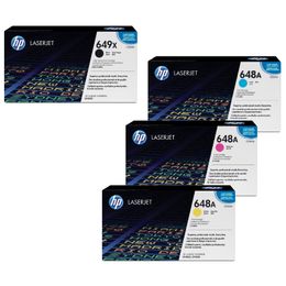 HP Original 649X/ 648A Toner 4er Set schwarz hohe Kapazit&auml;t, cyan, magenta, gelb