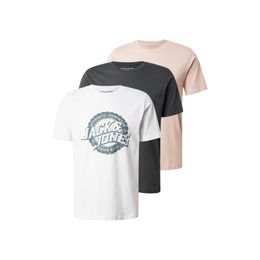Jack & Jones Premium T-Shirt 'JPRBLUBARON' Herren Gr&ouml;&szlig;e XS brokat / schilf / schwarz / wei&szlig;