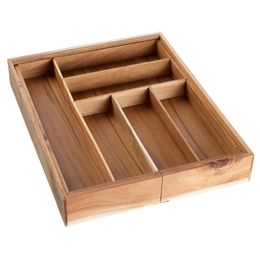 Homeware Profession. Besteckbox, Akazie, Holz, Akazie, 43x6x35 cm, variabel ausziehbar, Ordnen & Aufbewahren, Aufbewahrungsboxen