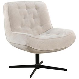 CARRYHOME Sessel, Natur, Holz, Metall, Textil, Eukalyptusholz, massiv, Sperrholz, 71x83x79 cm, Sitzfl&auml;che 360&deg; drehbar, Wohnzimmer, Sessel, Sonstige Sessel