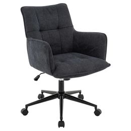 Novel Drehstuhl, Anthrazit, Schwarz, Metall, Textil, Drehkreuz, 57x84x92 cm, Sitzfl&auml;che 360&deg; drehbar, Arbeitszimmer, B&uuml;rost&uuml;hle, Drehst&uuml;hle