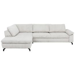 Beldomo Style Ecksofa, Ecru, Textil, 3-Sitzer, Ottomane links, L-Form, 291x197 cm, Goldenes M, Typenauswahl, Fu&szlig;auswahl, Stoffauswahl, seitenverkehrt erh&auml;ltlich, individuell planbar, Wohnzimmer, Sofas & Couches, Wohnlandschaften, Ecksofas