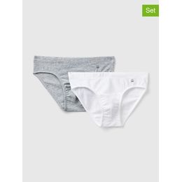 Benetton 2er-Set: Slips in Grau/ Wei&szlig; - 53% | Gr&ouml;&szlig;e 140 | Baby-waesche