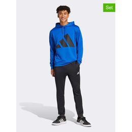 Adidas 2tlg. Set:Trainingsanzug in Blau - 40% | Gr&ouml;&szlig;e XXL | Herren-sweatshirts-jacken