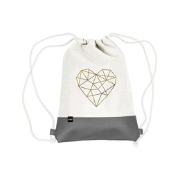 PPD Rucksack "Geometric Heart" in Grau/ Gold - (B)32 x (H)40 cm - 39% | Damen-taschen