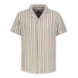 Sublevel Hemd - Regular fit - in Beige/ Wei&szlig; - 58% | Gr&ouml;&szlig;e L | Herren-plussize