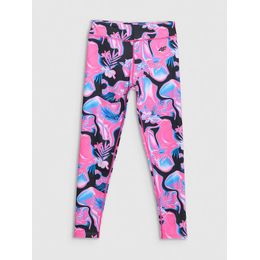4F Trainingsleggings in Schwarz/ Rosa/ Hellblau - 60% | Gr&ouml;&szlig;e 158/164 | Kinder-outdoorhosen