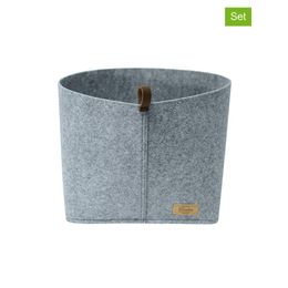 Wenko 2er-Set: Aufbewahrungsk&ouml;rbe "Feli" in Grau - (B)30 x (H)19 x (T)18 cm - 14% | Aufbewahren-servieren