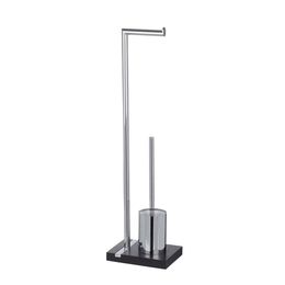 Wenko WC-Garnitur "Noble" in Silber/ Schwarz - (B)20 x (H)74 x (T)15 cm - 48% | Badezimmer-accessoires