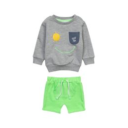 MINOTI Set Jungen Gr&ouml;&szlig;e 80/86 grau / neongr&uuml;n / mischfarben