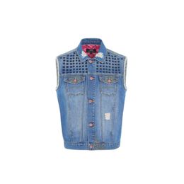 Yoxeone Weste 'HELL RIDERS' Herren Gr&ouml;&szlig;e L blue denim