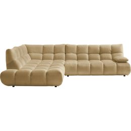 Ecksofa Home Affaire, B:324cm H:85cm T:211cmbutter, 100% Polyester, Wohnzimmer, Sofas, "Cozy Bubble, mit klappbarer Armlehne, Breite 324 cm", mit