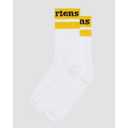 Dr. Martens Damen Socken "Athletic Logo Organic Cotton Blend Socken", Gr. 42wei&szlig;, gelb, Baumwolle, Elasthan, Polyamid, Polyester, Socken, mit
