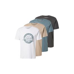 Jack & Jones Premium T-Shirt 'JPRBLUBARON' Herren Gr&ouml;&szlig;e S brokat / schilf / schwarz / wei&szlig;