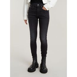 G-Star Raw 5-Pocket-Jeans G-STAR "3301 Skinny Jeans", Damen, Gr. 23, L&auml;nge 28, worn in coal, Obermaterial: 8% Elastomultiester, 1% Elasthan, Jeans 5-Pocket-Jeans