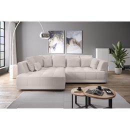 Ecksofa WERK2, B:207cm H:72cm T:286cmbeige, 100% Polyester, Wohnzimmer, Sofas, "Tiga, Komfortsofa mit elekt. Auszugsfunktion, bequem, L-Form", Pure