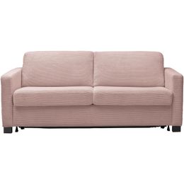 Schlafsofa Home Affaire, B:166cm H:81cm T:98cmrosa, 88% Polyester, 12% Polyacryl, Sofas, "Vionelle, 2-Sitzer mit Kaltschaummatratze nach Wahl, Breite