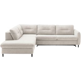Ecksofa Home Affaire, B:306cm H:84cm T:218cmnature, 100% Polyester, Wohnzimmer, Sofas, "Clevina, L-Form mit Kaltschaummatratze", L&auml;ngsschl&auml;fer mit