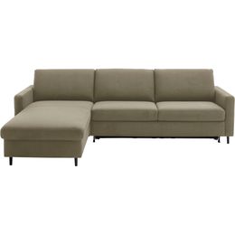 Ecksofa Home Affaire, B:270cm H:86cm T:190cmoliv, 100% Polyester, Sofas, "Calestra, Bezug Easy Care, Dauerschlaffunktion in 2 Qualit&auml;ten", L-Form,