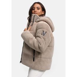 Winterjacke Marikoo "Kaguraa", Damen, Gr. XS, braun (light taupe), Obermaterial: 100% Polyester; Innenseite: 100% Polyester; Futter: 100% Polyester; Wattierung: 100% Polyester, Jacken Winterjacke, warme Teddyfell Sherpa Jacke