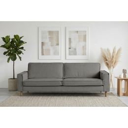 3-Sitzer Home Affaire, B:236cm H:89cm T:97cmgrau, 100% Polyester, Sofas, "Pinto Skandi,Maxi-Ausf&uuml;hrung, 236 cm, Chenille, Struktur", mit Keder,