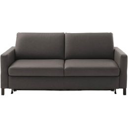 Schlafsofa Home Affaire, B:208cm H:86cm T:102cmfango, 100% Leder, Wohnzimmer, Sofas, "Calestra, Lederbezug, 3-Sitzer mit Kaltschaummatratze, Breite