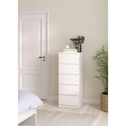 Highboard Inosign "Naia, Hochkommode, 5 Schubladen, Aufbewahrung, grifflose Front", wei&szlig;, B:40,4cm H:111,3cm T:50cm, Spanplatte, Sideboards, Highboard, Modern, skandinavisches Design, Schmal, in mehrere Farben