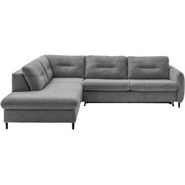 Ecksofa Home Affaire, B:266cm H:84cm T:218cmanthrazit, 100% Polyester, Wohnzimmer, Sofas, "Clevina, L-Form mit Kaltschaummatratze", L&auml;ngsschl&auml;fer mit