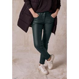 Lederimitathose Cecil "SCARLETT", Damen, Gr. 26, L&auml;nge 30, gr&uuml;n (fir gr&uuml;n), Obermaterial: 76% Viskose, 21% Nylon, 3% Elasthan, unifarben, slim fit kn&ouml;chellang, Hosen, im Five-Pocket Style