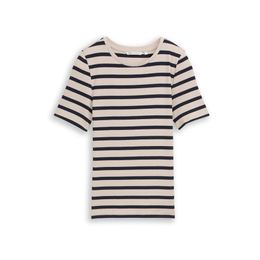 Tom Tailor Denim T-Shirt Damen Gr&ouml;&szlig;e XXL beige / navy