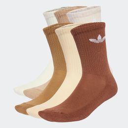 Sportsocken adidas originals "TR CREW S 6P", Herren, Gr. M (40/42), cream wei&szlig;, wonder quartz, sand strata, Obermaterial: 65% Baumwolle, 31% Polyester, 3% Elasthan, 1% sonstige Fasern, Socken Sportsocken, 6 Pack Socken mit Logo