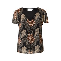 Vila Bluse 'VILIORA' Damen Gr&ouml;&szlig;e XS beige / cognac / schwarz