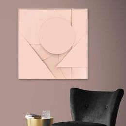 Art for the home Bild mit Rahmen &raquo;Abstract 3D&laquo; 1 Stk. tlg. Wanddeko Ornament Beige 80x80cm Leinwand