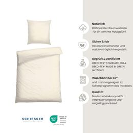 Schiesser Bettw&auml;sche &raquo;Ella seidenmattes Premiumbettw&auml;scheset aus feinstem Baumwollsatin&laquo; 2 Stk. tlg. Made in Green Satin, Obermaterial: 100% Baumwolle