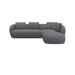 FLEXLUX Ecksofa &raquo;Torino, rund, L-Form, Sofa-Ecke mit Ottomane&laquo; Modernes, organisches Sofa-Design, Kaltschaum, Wellenunterfederung gr&uuml;n 100% Polyester